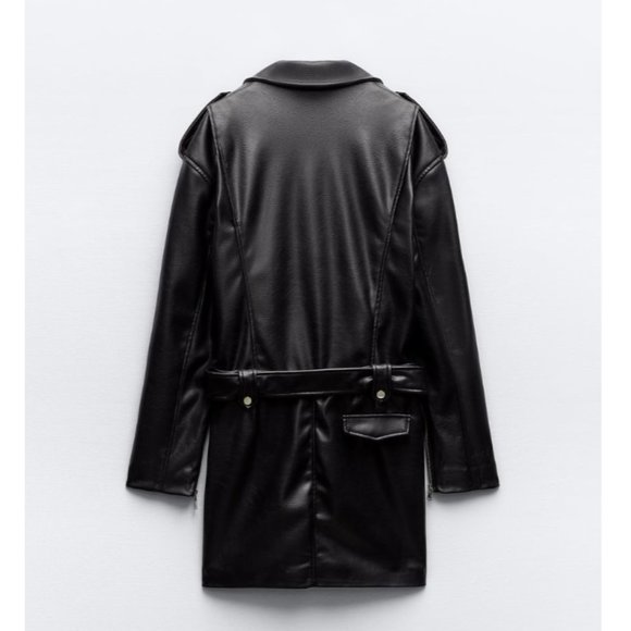 Zara | Dresses | Nwt Zara Zippered Faux Leather Dress Black | Poshmark